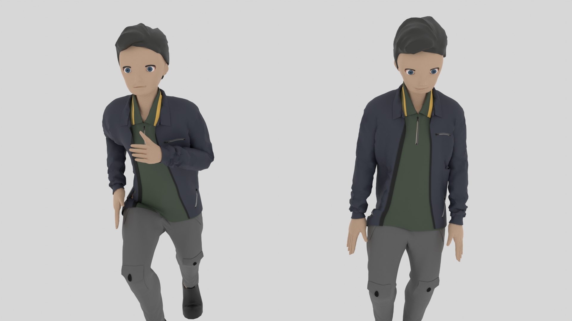 Cartoon Character Walking and Running Animation 3D model - TurboSquid ...