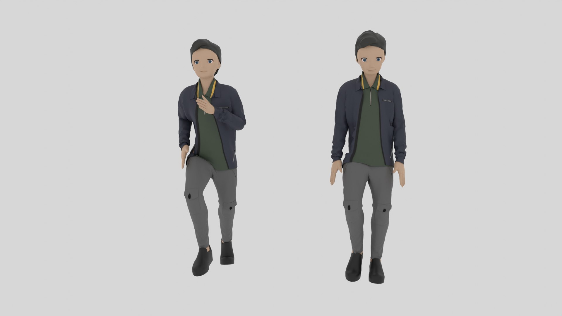 Cartoon Character Walking and Running Animation 3D model - TurboSquid ...