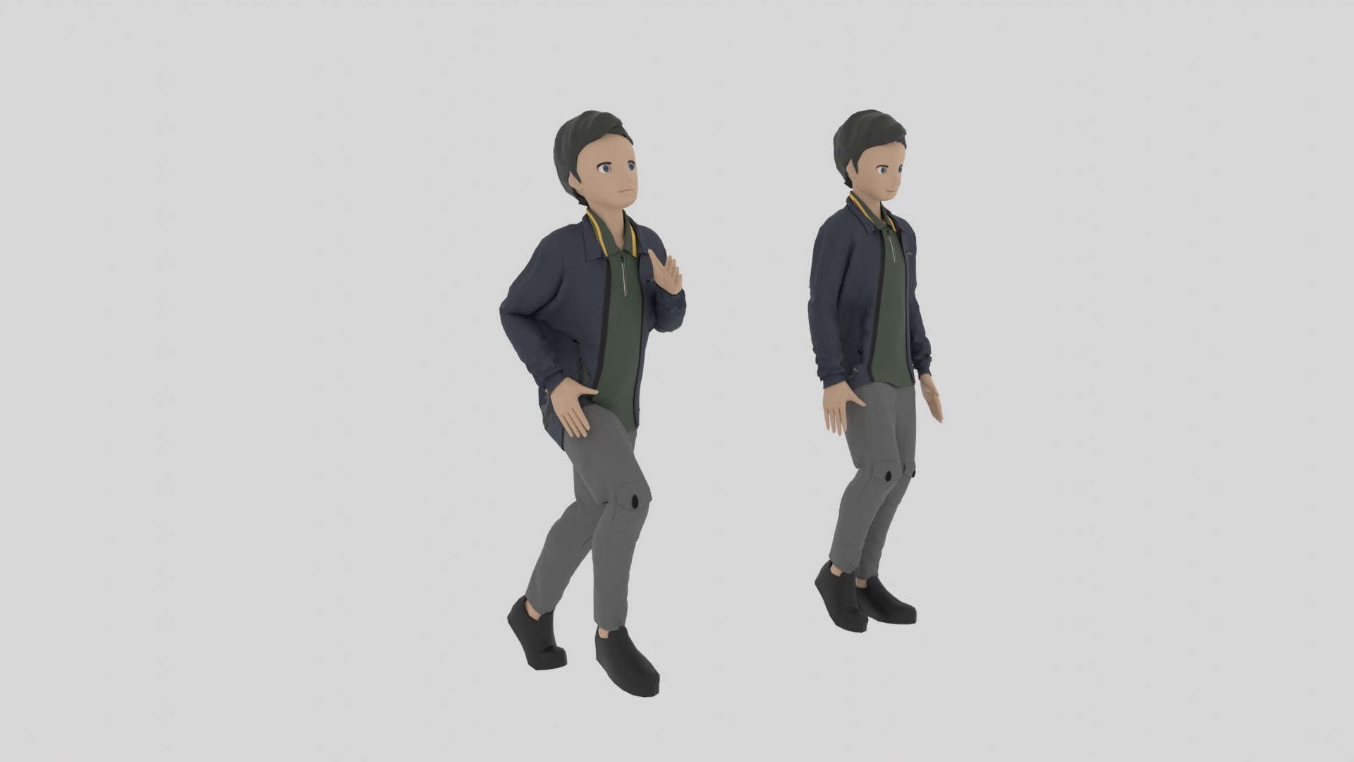 Cartoon Character Walking and Running Animation 3D model - TurboSquid ...