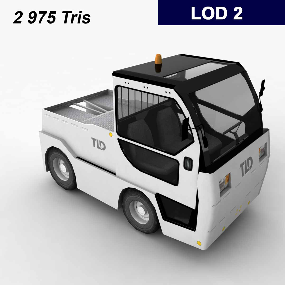 tld jet-16 baggage tractor 3d model
