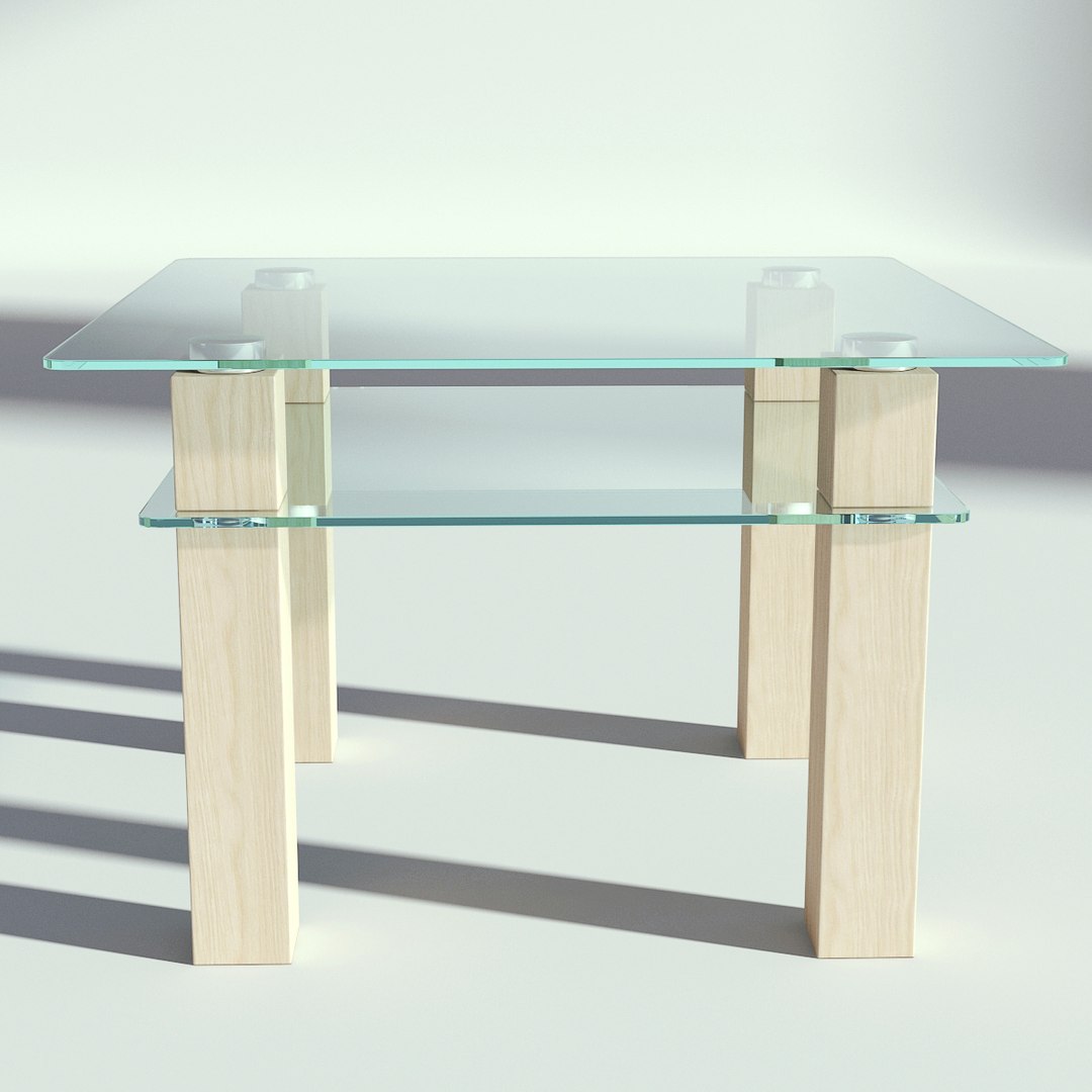 Glass wood table 3D model - TurboSquid 1448855