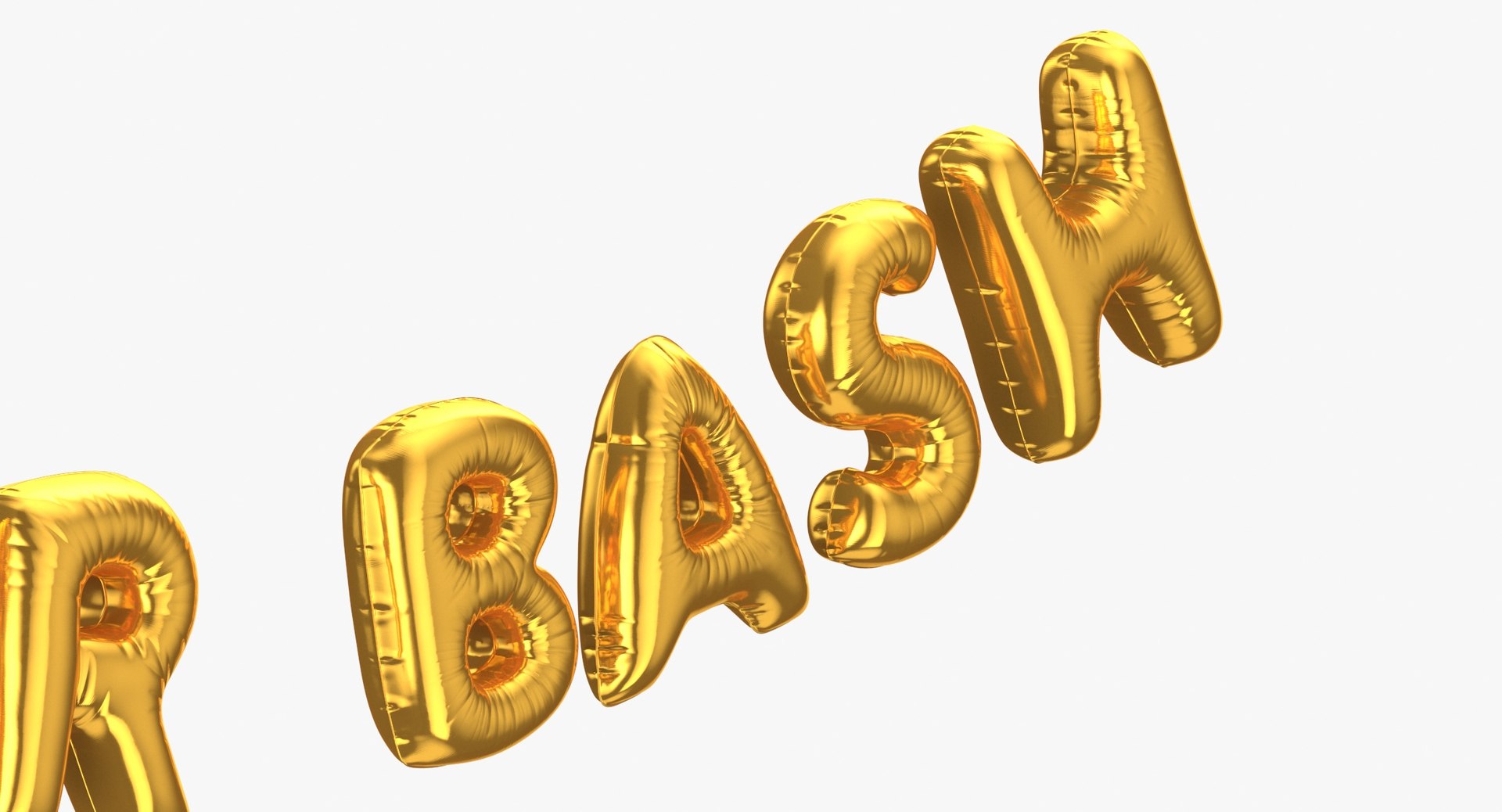 3D Foil Baloon Words Summer Bash Gold model - TurboSquid 1747496