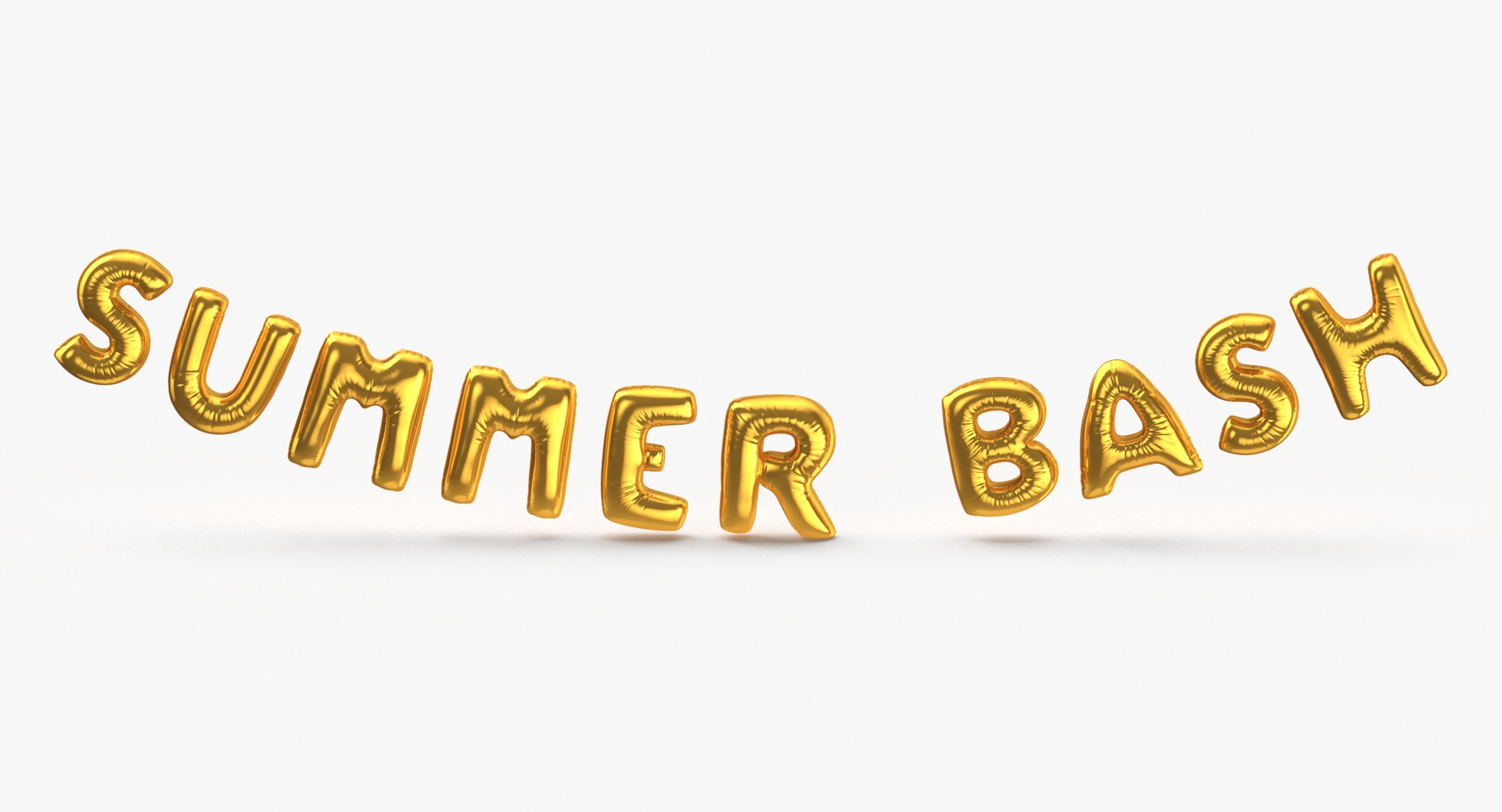 3D Foil Baloon Words Summer Bash Gold model - TurboSquid 1747496