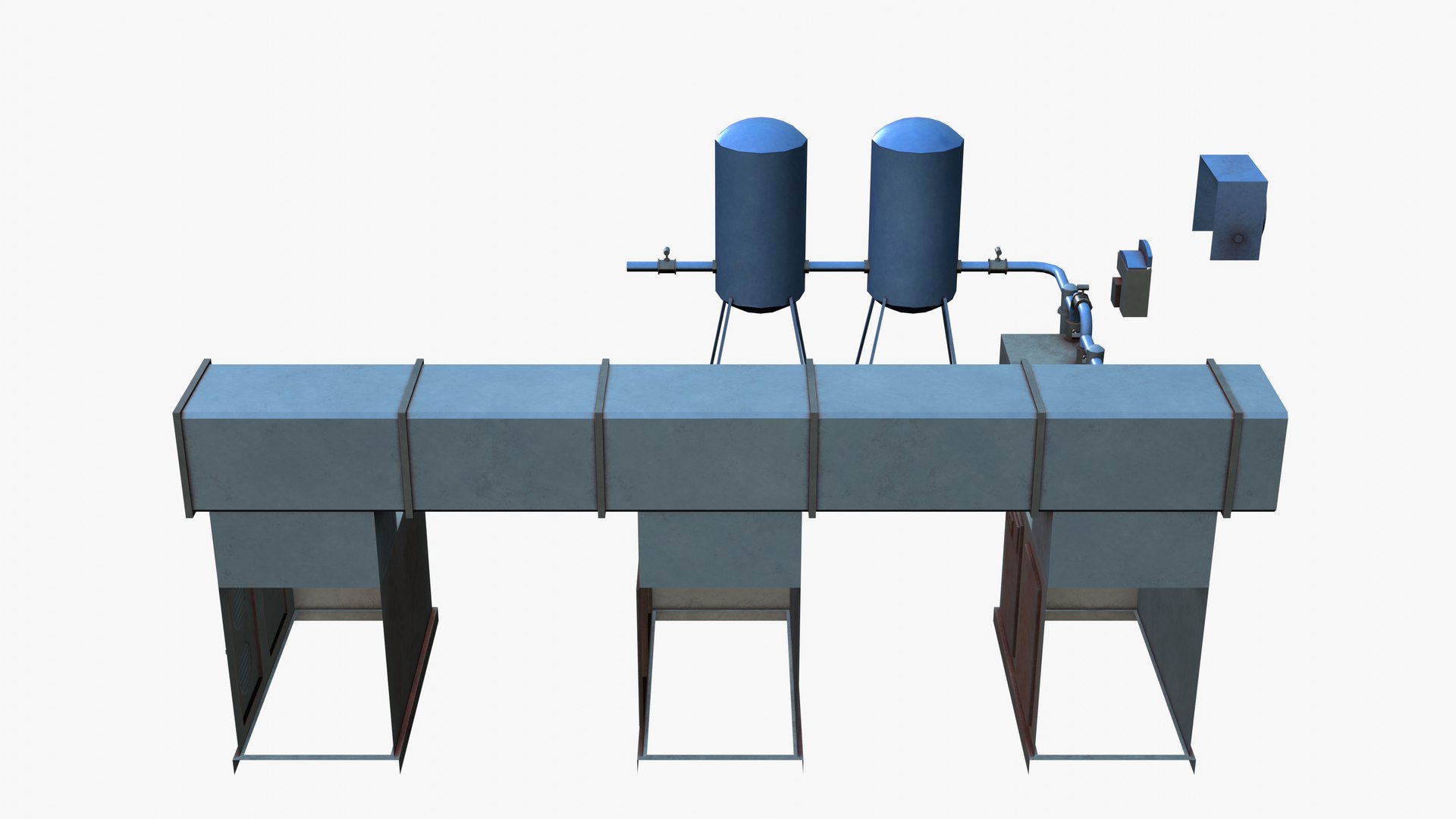 Ventilation With Pipes And Tanks Model - TurboSquid 2003026