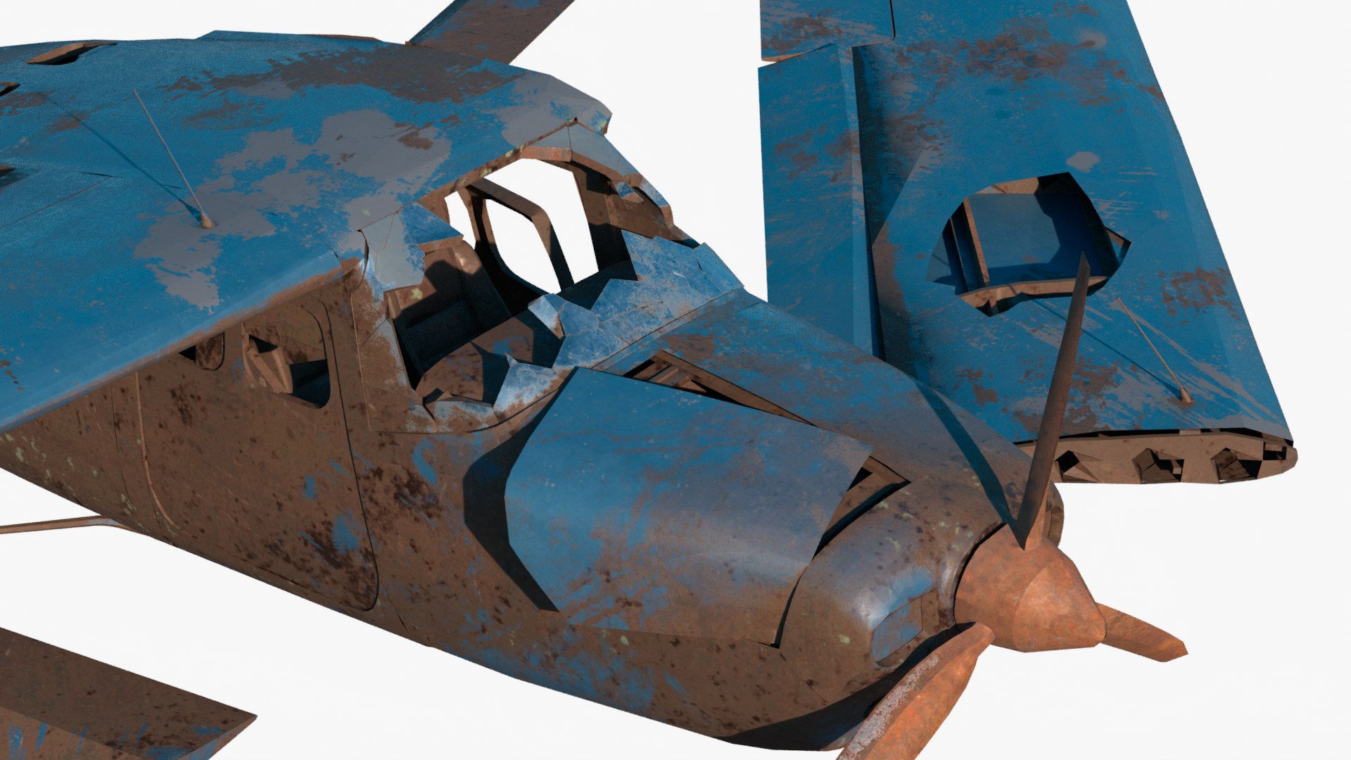 3D Realistic Destroyed Propeller Plane Model - TurboSquid 2078822