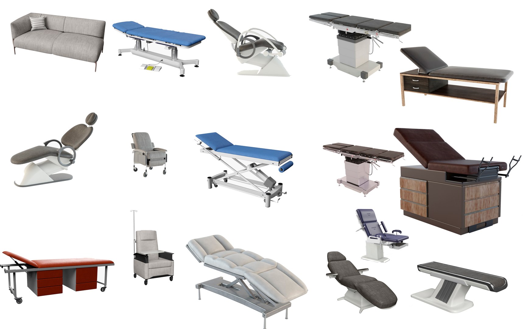 Exam Tables Chairs Mega 3D Model - TurboSquid 1640012
