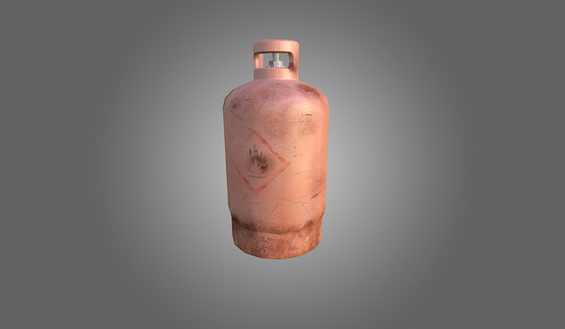 3d Low-poly Gas Cylinder Model