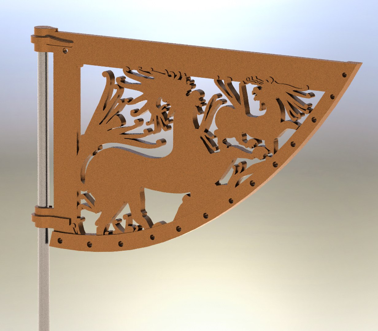 3d model celtic wind vane