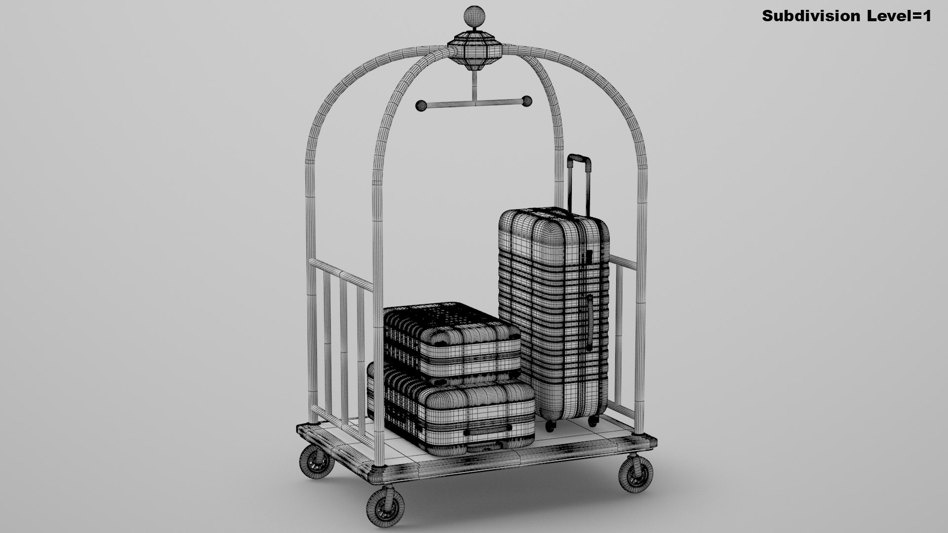 3D Baggage Hotel Cart Model - TurboSquid 1782706