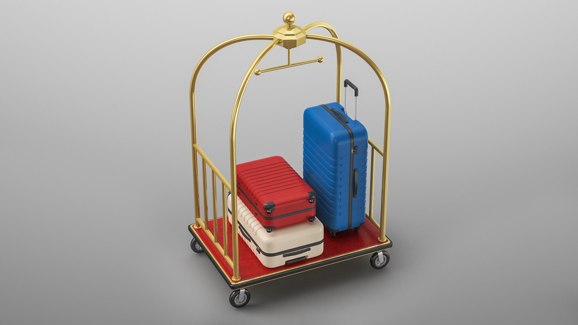 3D Baggage Hotel Cart Model - TurboSquid 1782706