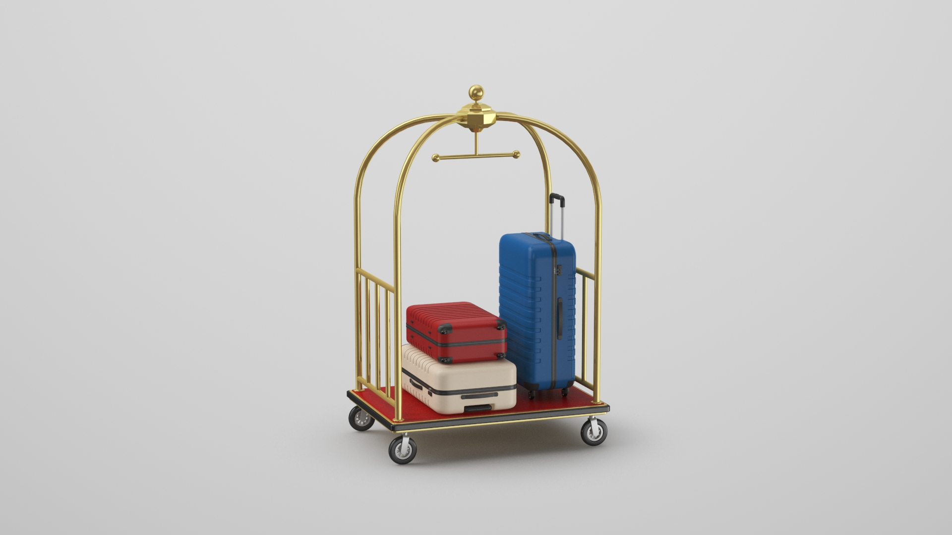 3D Baggage Hotel Cart Model - TurboSquid 1782706