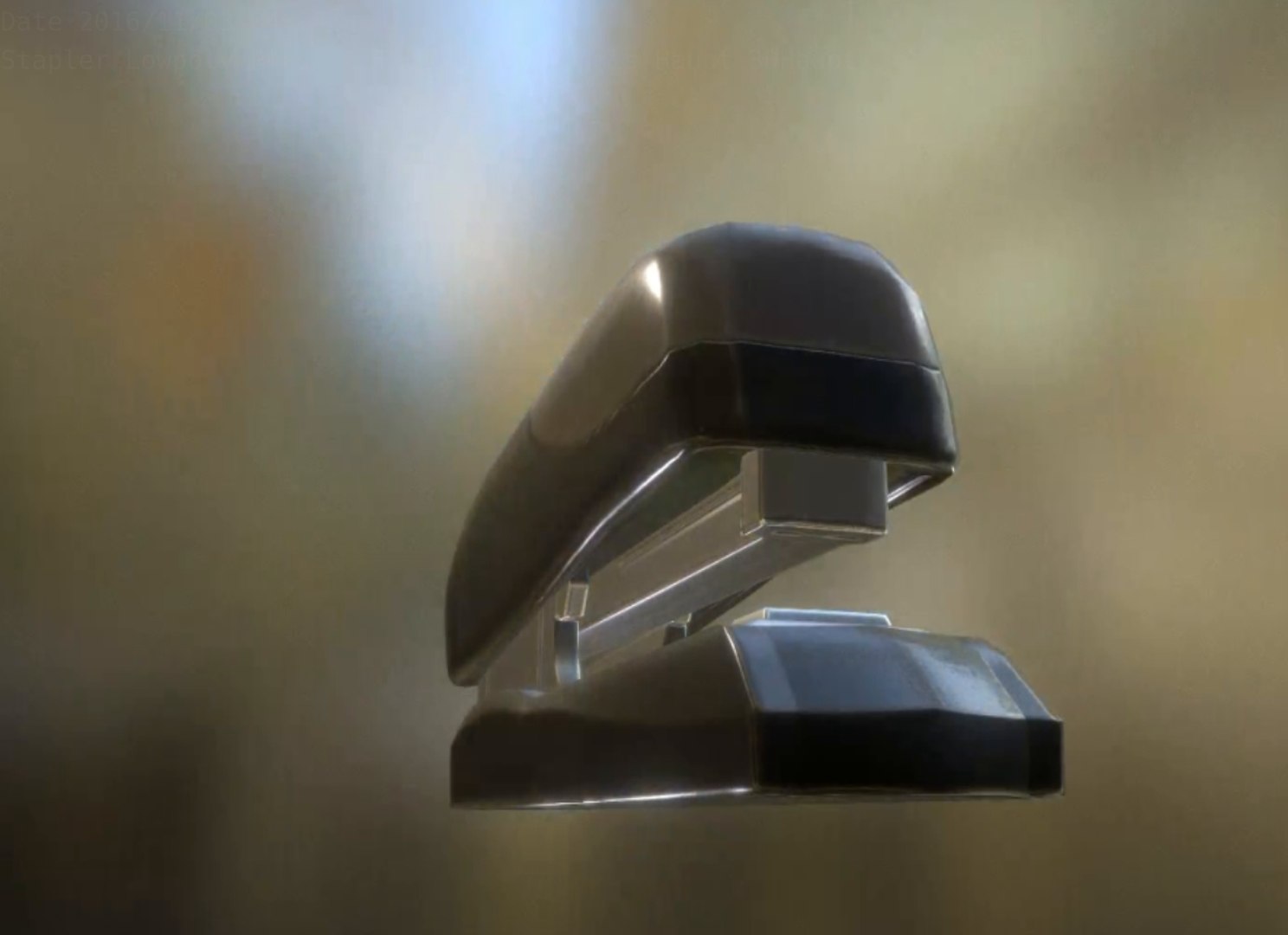 3d model stapler rigged plastic version