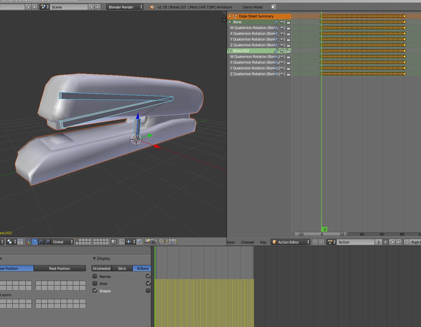 3d Model Stapler Rigged Plastic Version