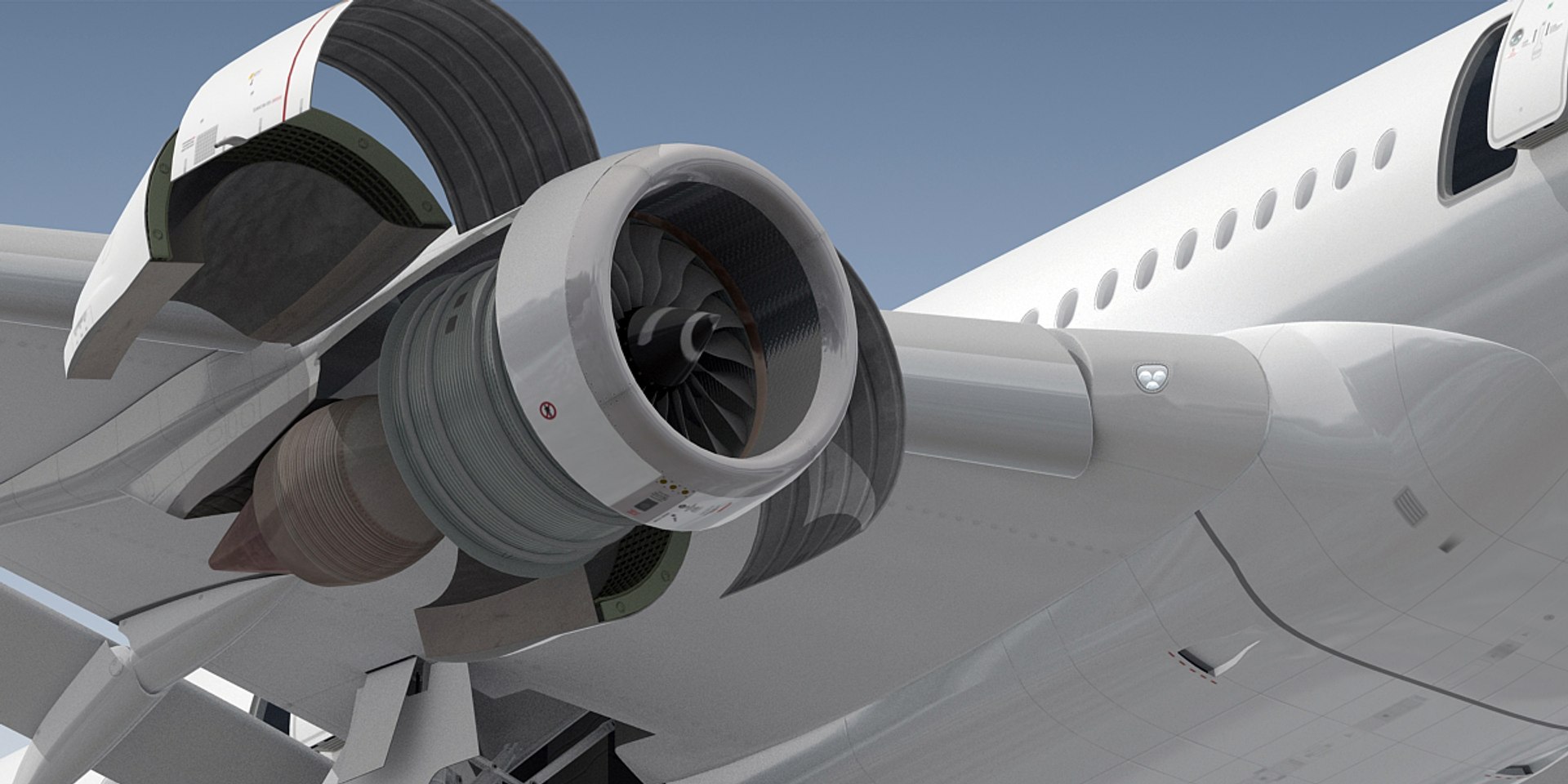 3d model airbus a350-1000 plane generic