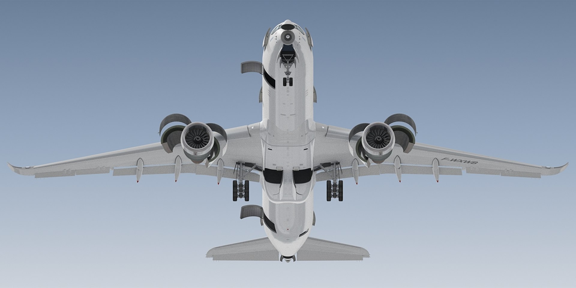3d model airbus a350-1000 plane generic