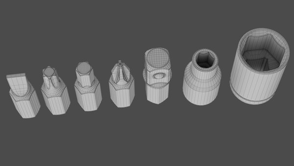 3D model basic bits sockets set - TurboSquid 1708376