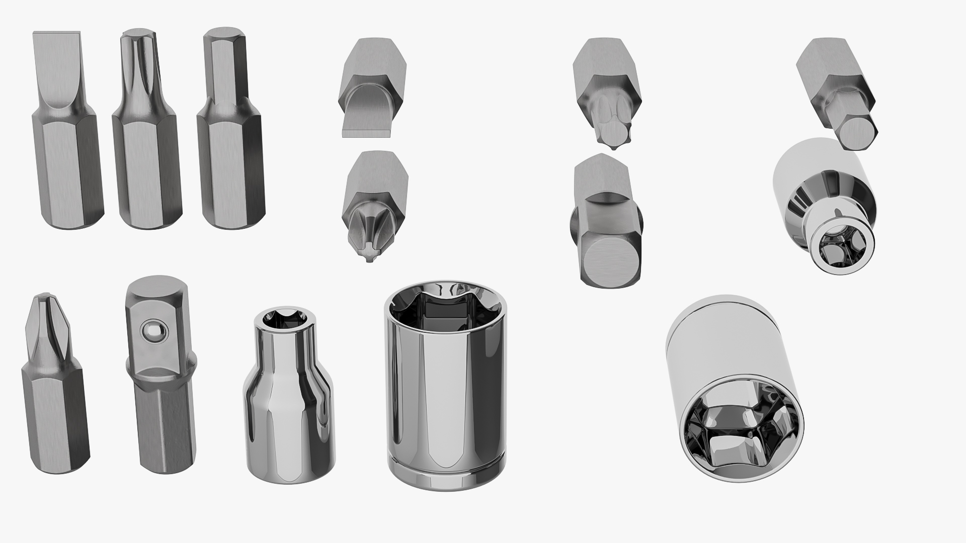 3D Model Basic Bits Sockets Set - TurboSquid 1708376