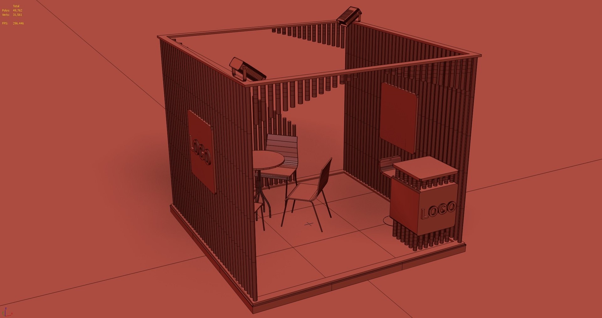 Unique 3x3 meter exhibition stand model - TurboSquid 1703283