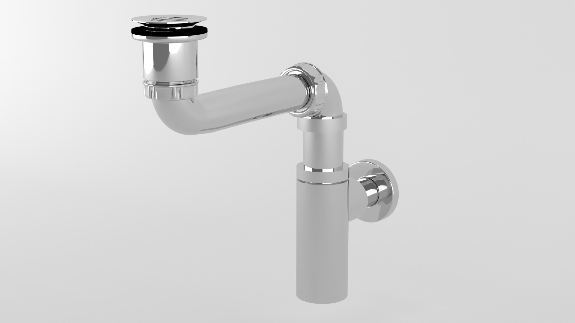 3D WASHBASIN CHROME PLUMBING PIPE - TurboSquid 1886364