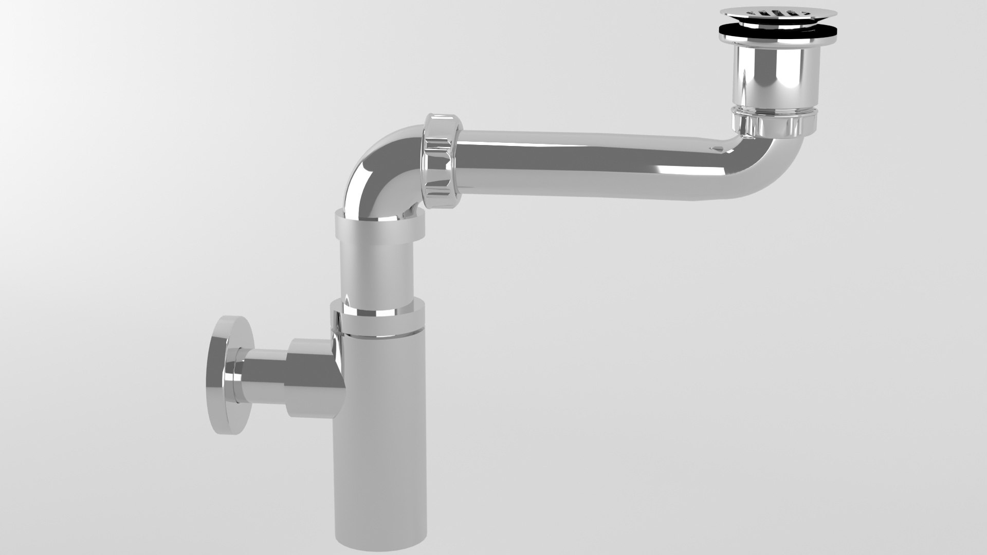 3D WASHBASIN CHROME PLUMBING PIPE - TurboSquid 1886364