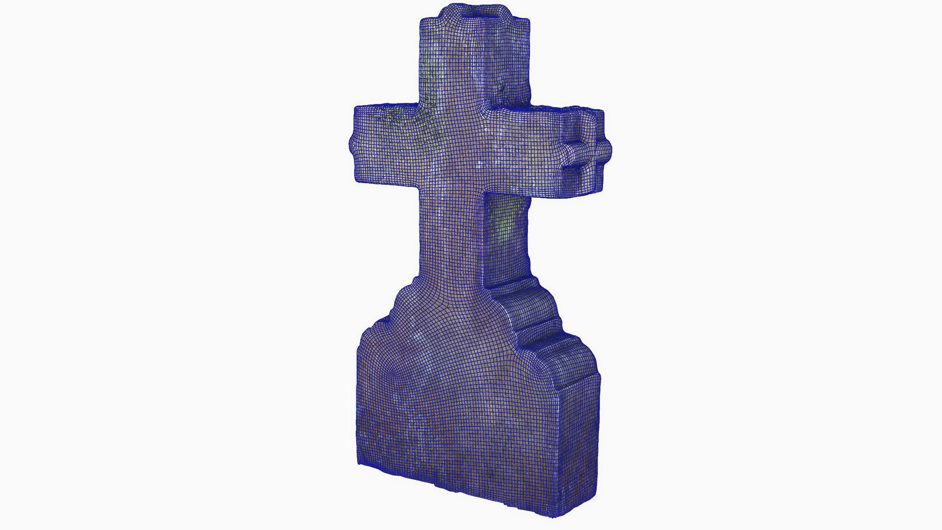 3D Ancient Mossy Old Cross Gravestone Tombstone Realistic 3D Model ...