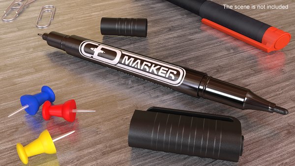 modelo 3d Permanent Marker Ultra Fine Tip Black - TurboSquid 1954858