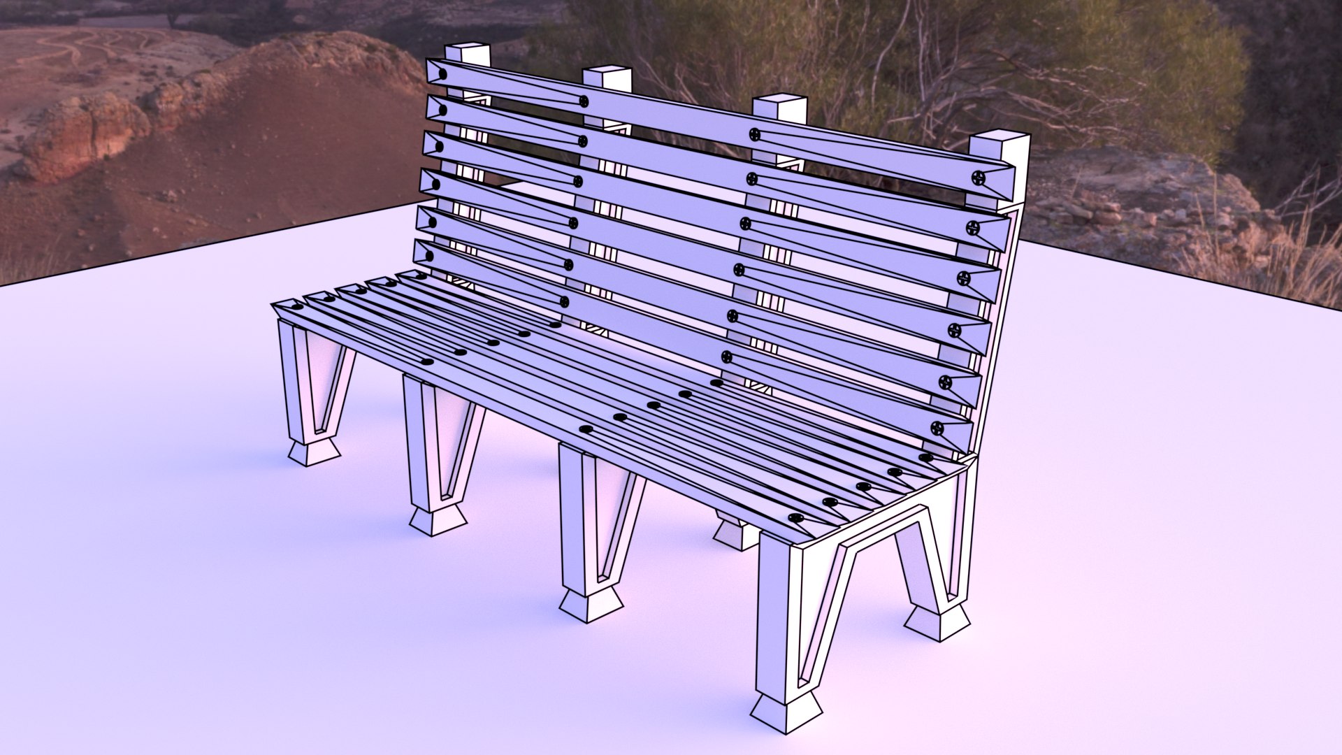3D Model Park Bench - TurboSquid 1534002