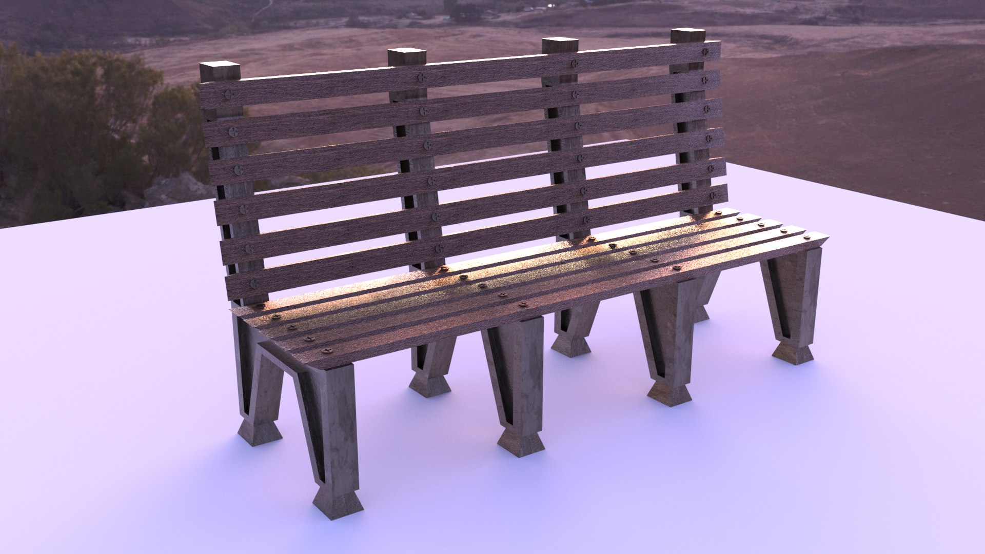 3D Model Park Bench - TurboSquid 1534002