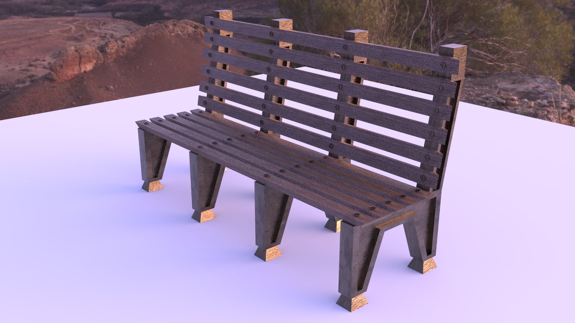 3D Model Park Bench - TurboSquid 1534002