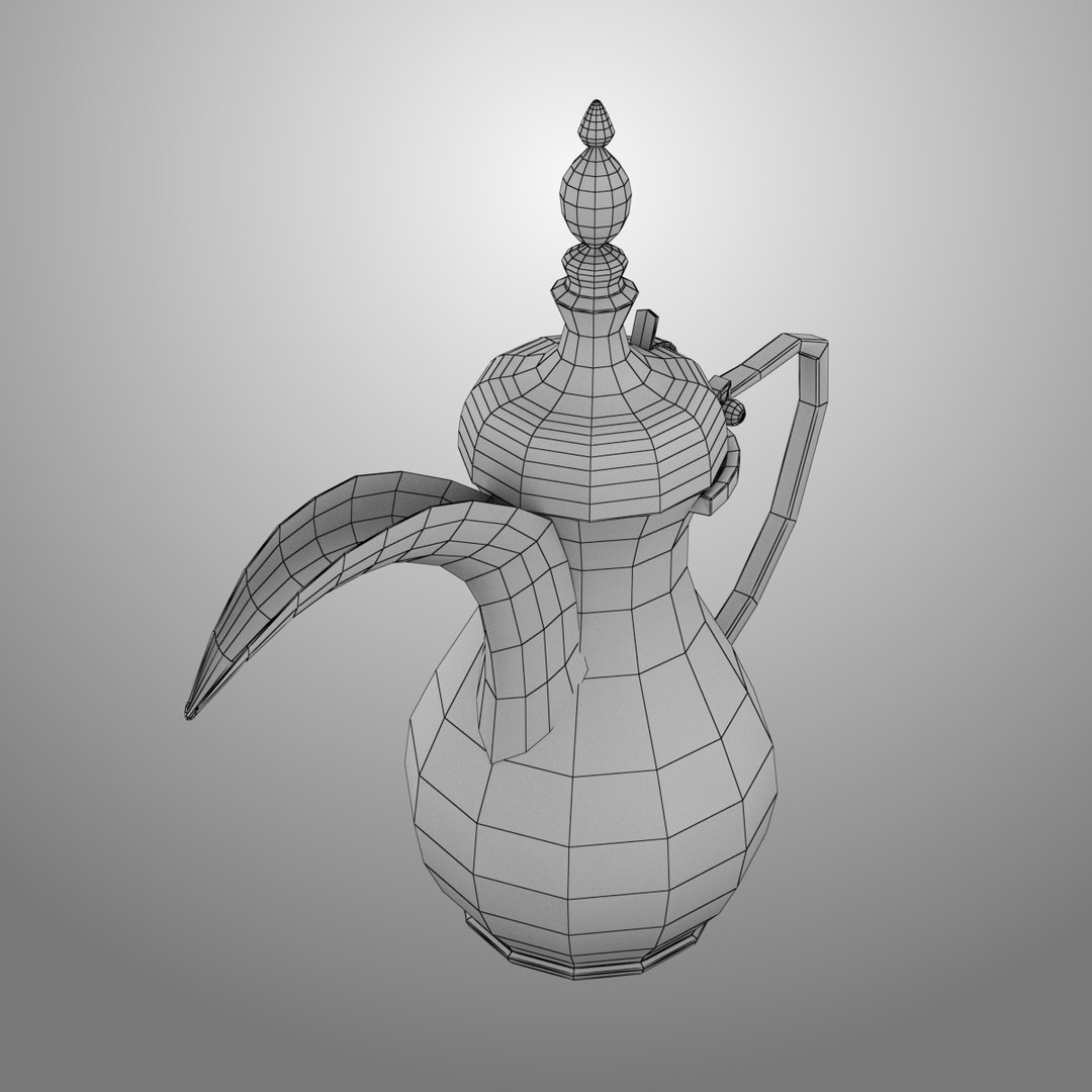 3d Dallah Arabic Coffee Pot Model