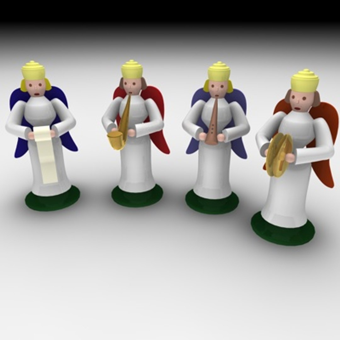 3d Model Christmas Angel Set