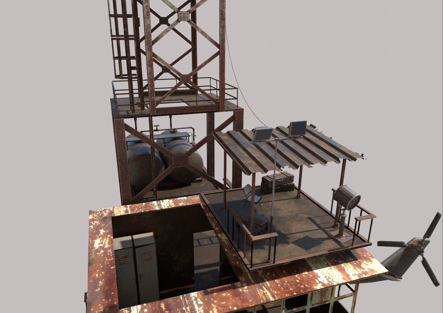 3D Post-Apocalyptic Outpost Tower - TurboSquid 1724278