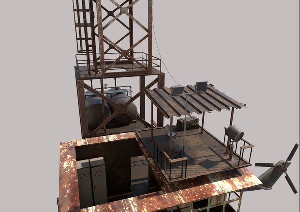 Torre Post-Apocalyptic Outpost Modelo 3D - TurboSquid 1724278