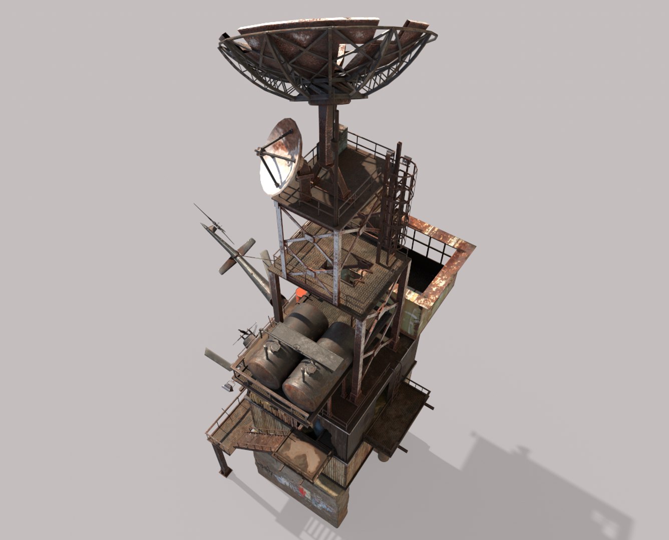 3D Post-Apocalyptic Outpost Tower - TurboSquid 1724278