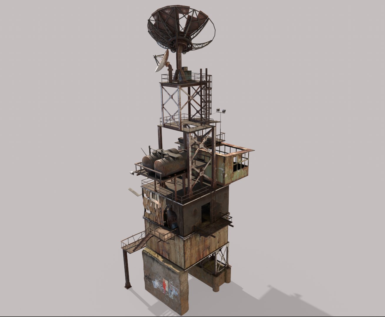 3D Post-Apocalyptic Outpost Tower - TurboSquid 1724278