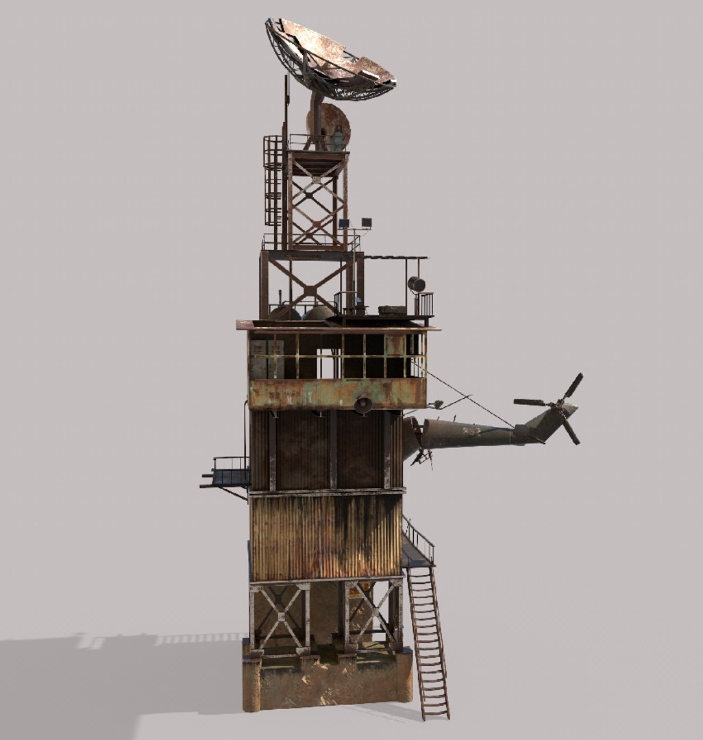 3D Post-Apocalyptic Outpost Tower - TurboSquid 1724278