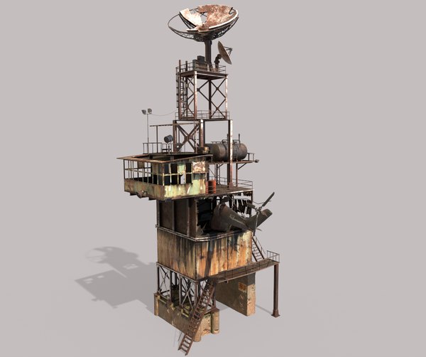 3D Post-Apocalyptic Outpost Tower - TurboSquid 1724278