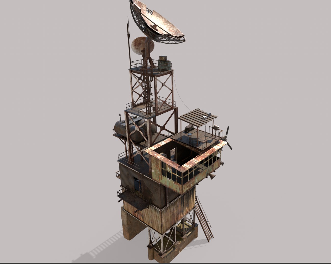 3D Post-Apocalyptic Outpost Tower - TurboSquid 1724278