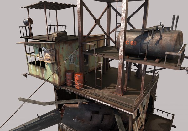 Torre Post-Apocalyptic Outpost Modelo 3D - TurboSquid 1724278