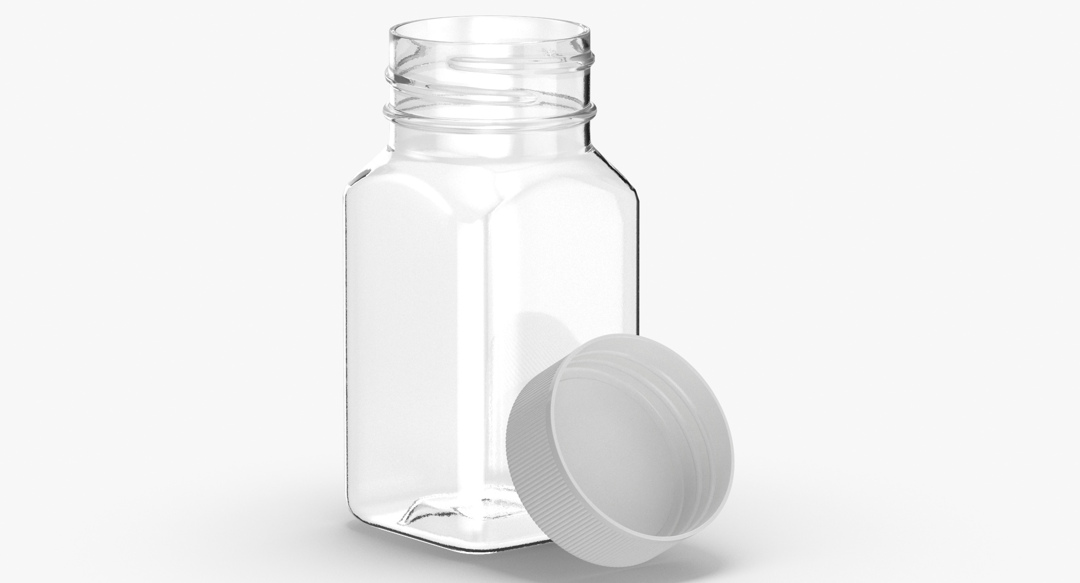 2oz 60ml Plastic Square Bottles Transparent Collection 02 - 3 models 3D ...