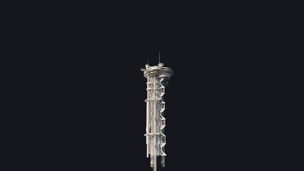Futuristic well detailed Observation Tower 3D model - TurboSquid 1956976