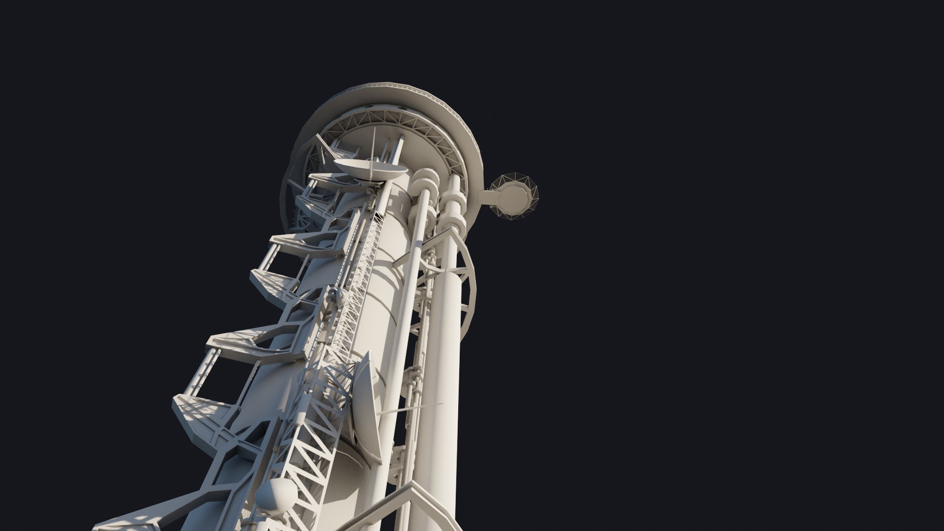 Futuristic Well Detailed Observation Tower 3D Model - TurboSquid 1956976