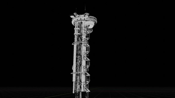 Futuristic well detailed Observation Tower 3D model - TurboSquid 1956976