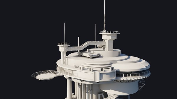 Futuristic well detailed Observation Tower 3D model - TurboSquid 1956976