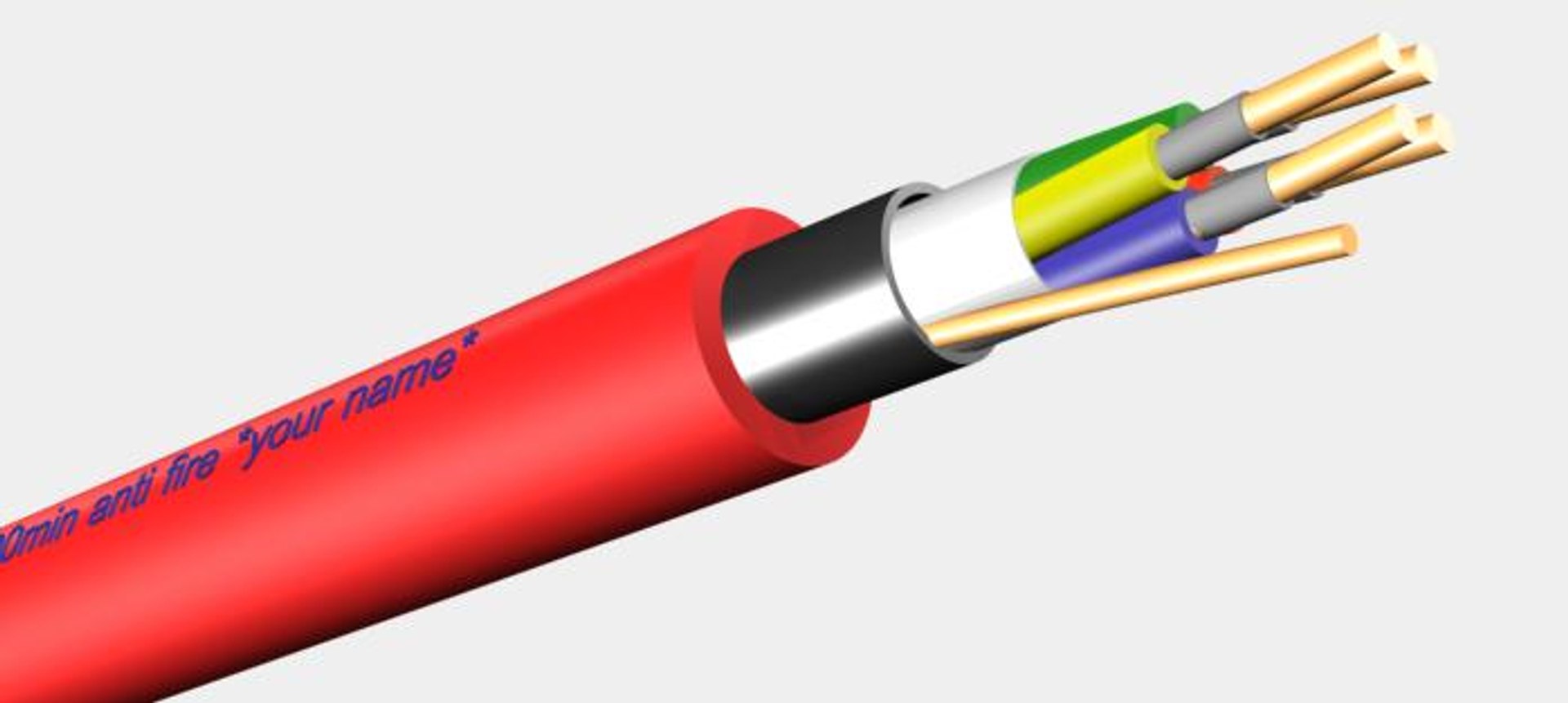 3d Model Resistant Signal Cable 1x4x0