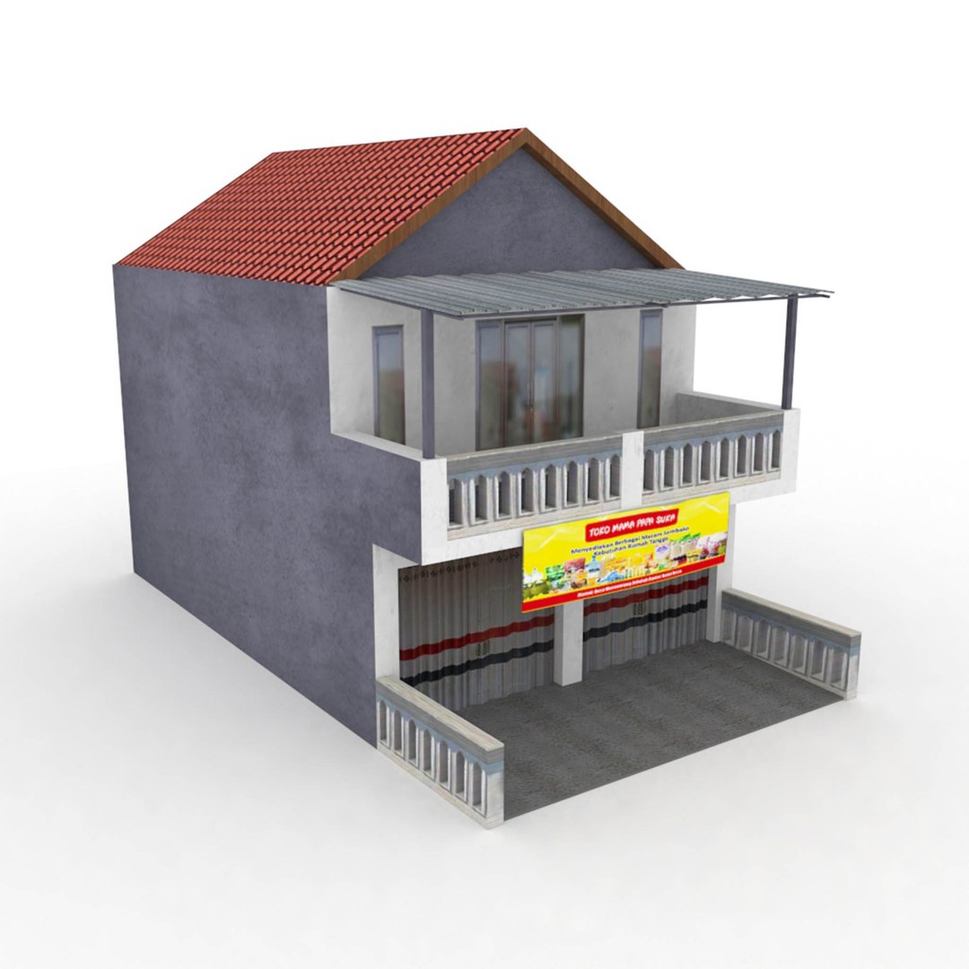 Closed Shop House Building 3D Model - TurboSquid 2333519