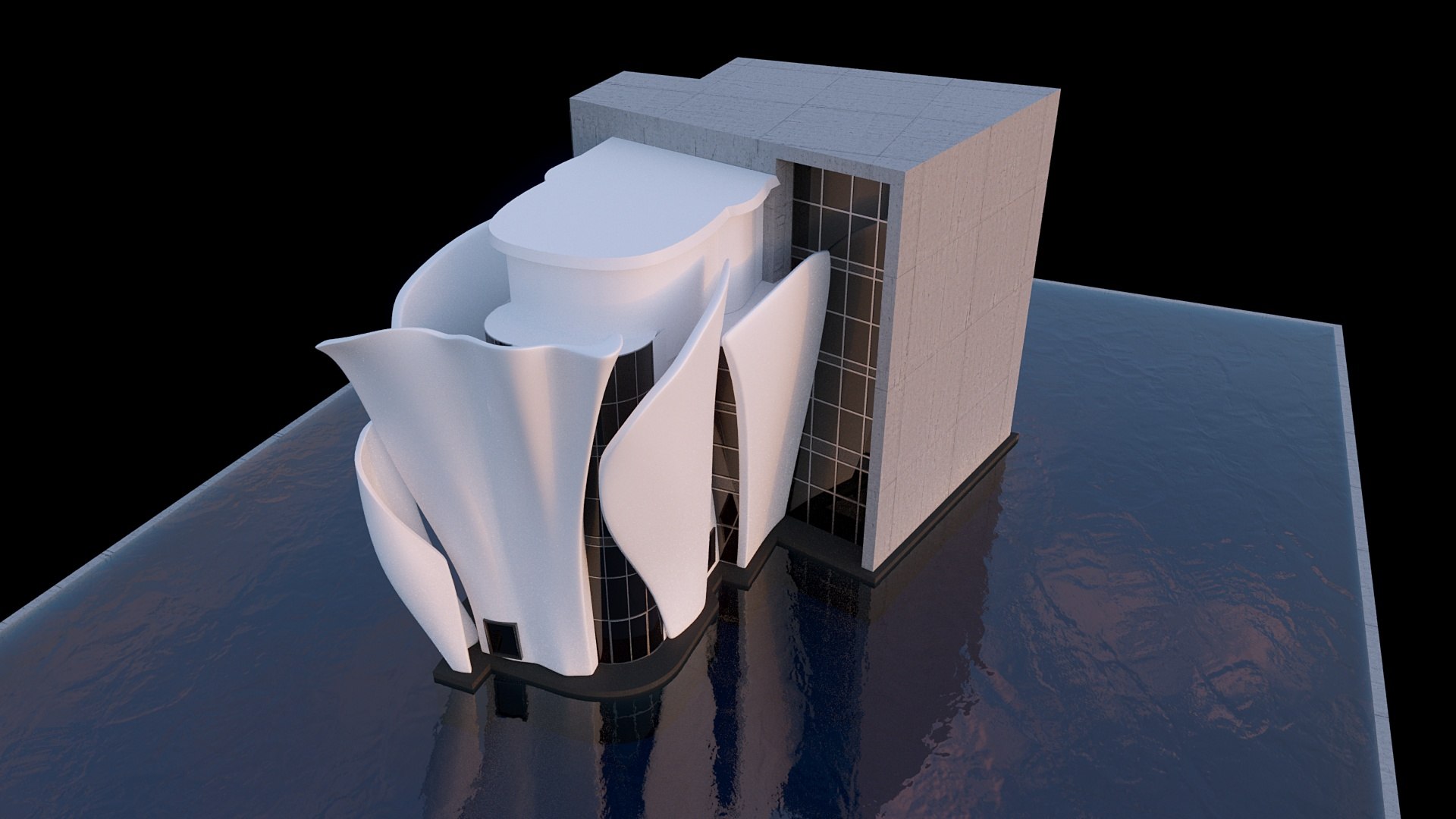 3D Futuristic Commercial Building 01 - TurboSquid 1810900