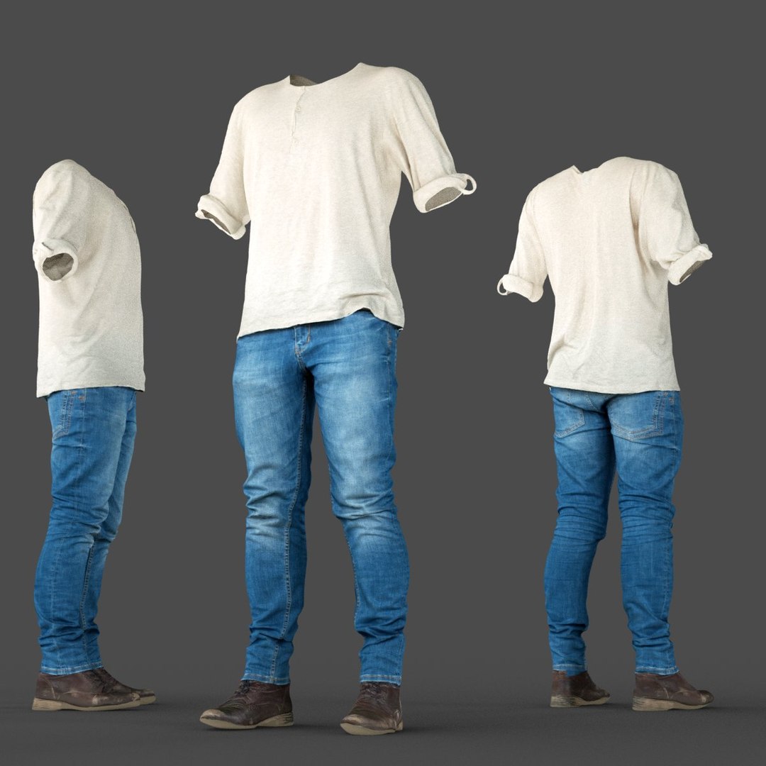 3D male clothing outfit model - TurboSquid 1329844