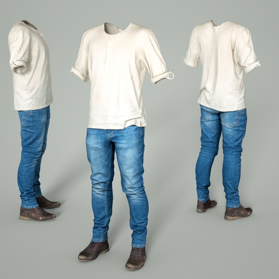 3D male clothing outfit model - TurboSquid 1329844