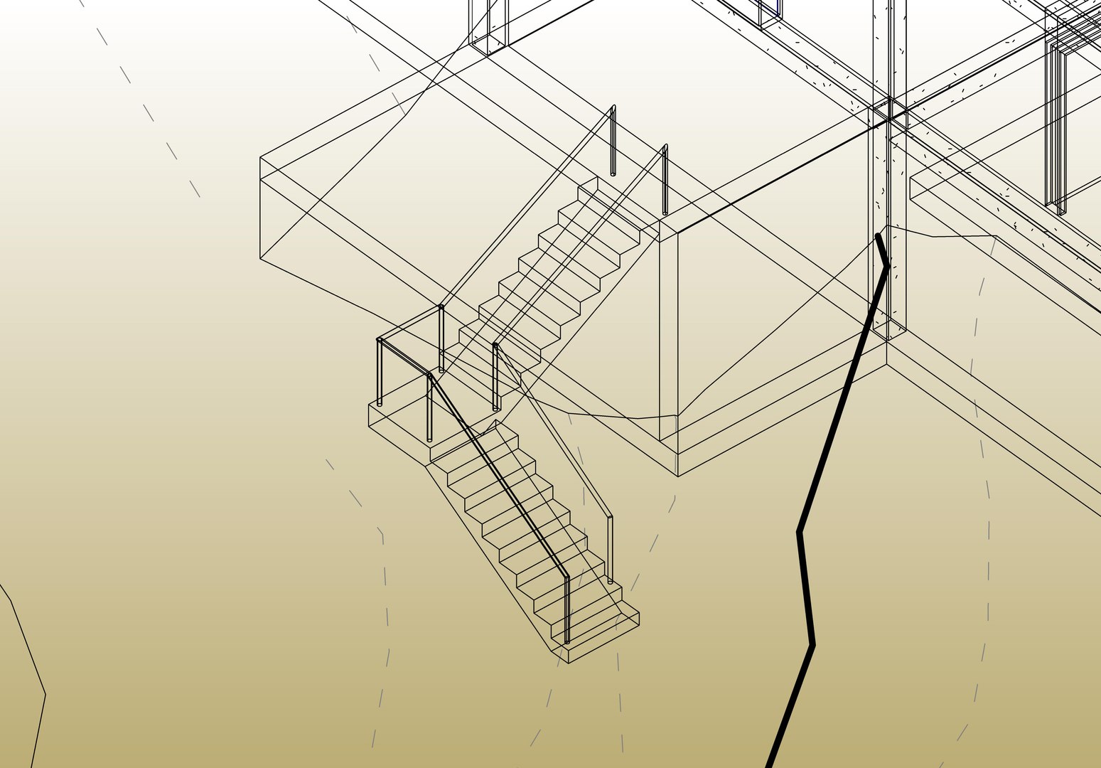 3d Model Railing Adaptive Staircase